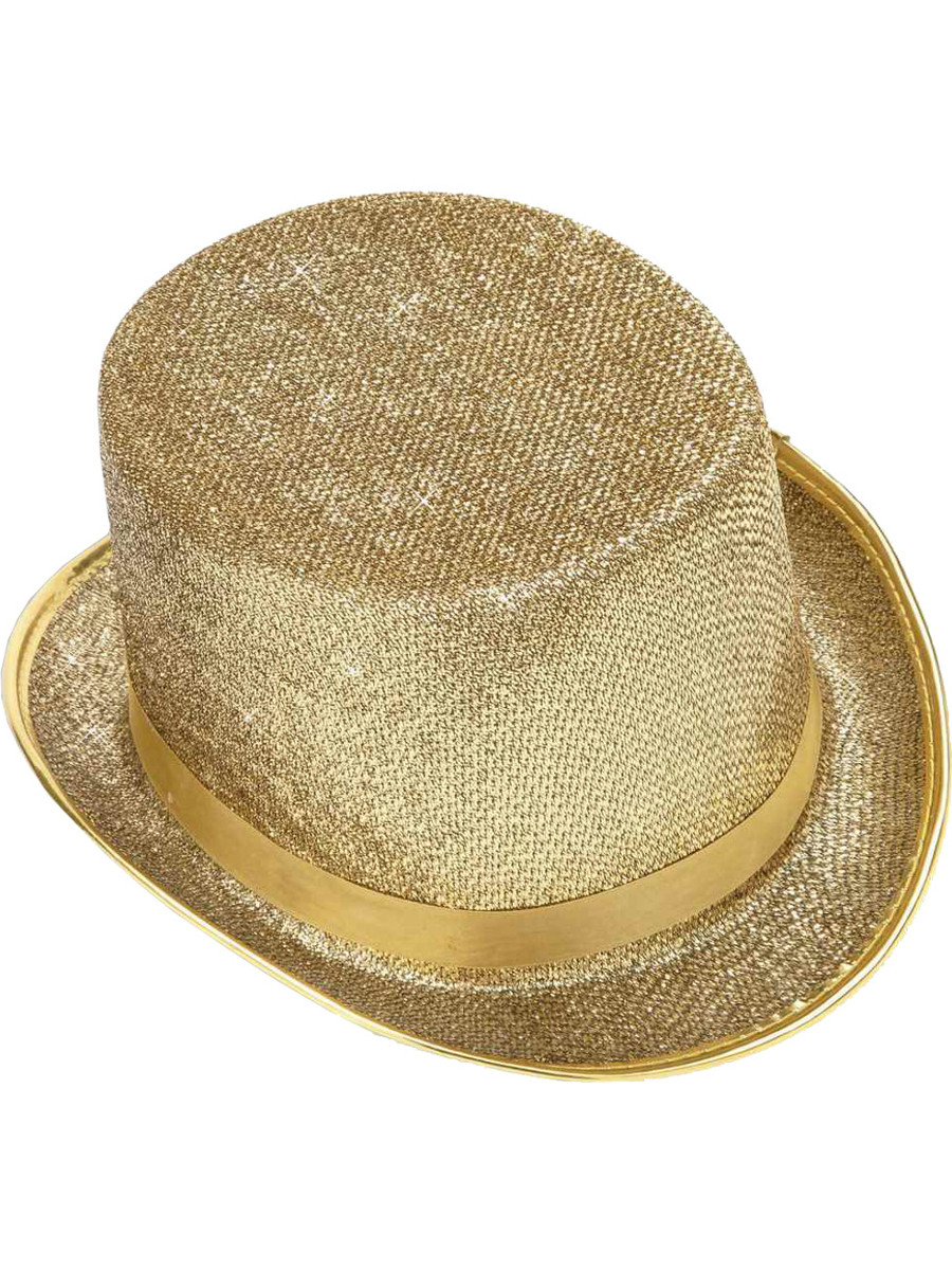 Deluxe Gold Glitter Top Hat