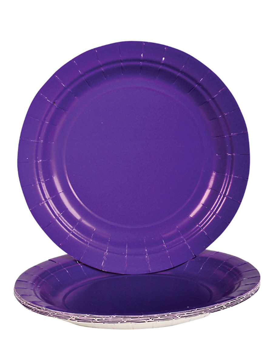 Lot of 25 7" Purple Paper Plates