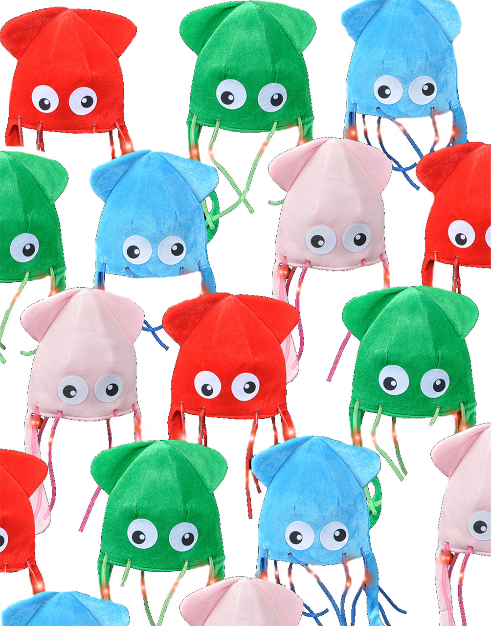 12 Light Up Squid Hats