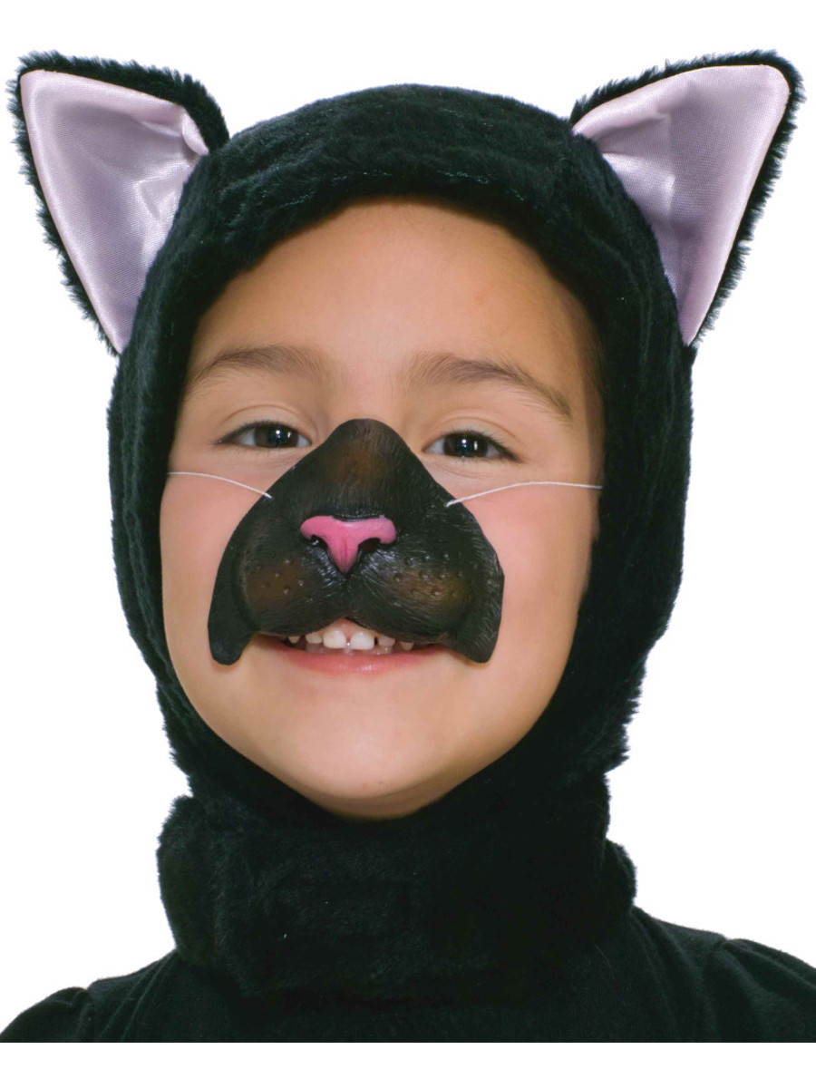 Kid's Black Cat Hood And Nose