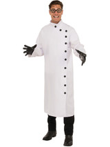 Men's Crazy Mad Scientist Button Up White Lab Coat