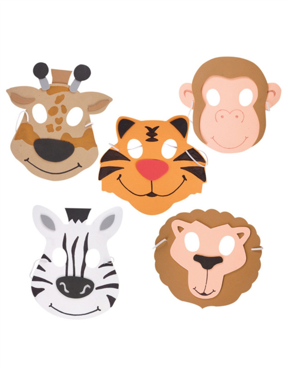 Set of 12 Foam Animal Masks