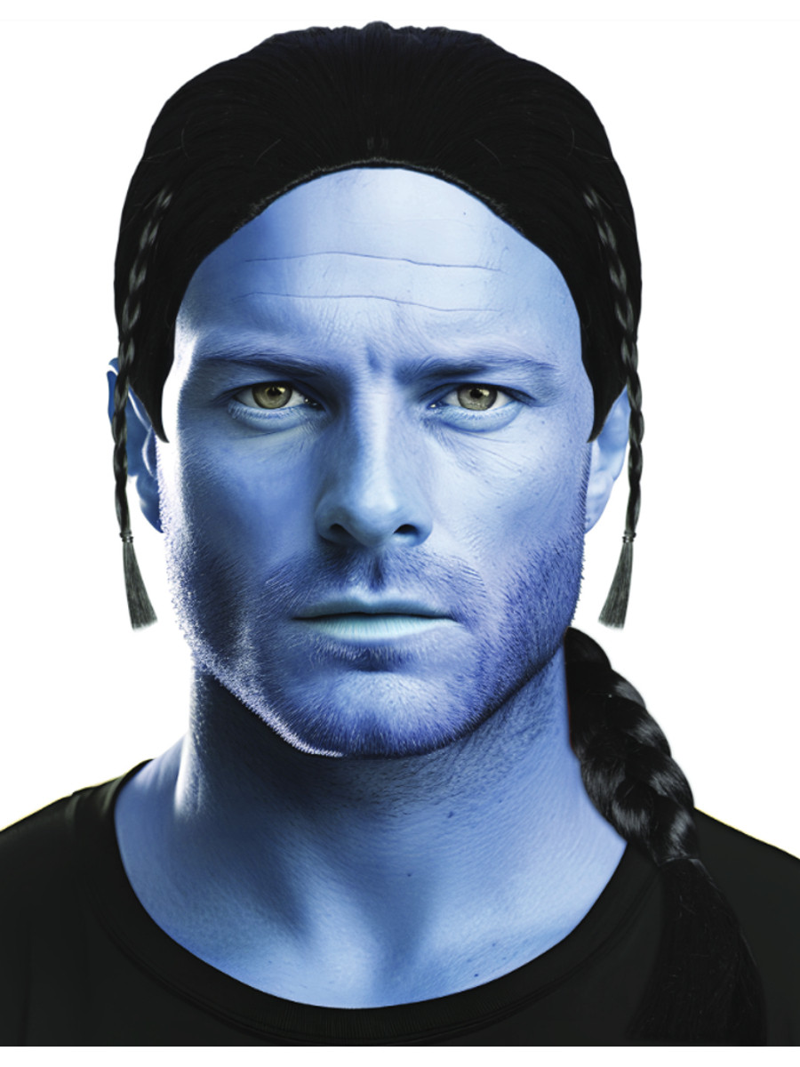 Men's Blue Alien Tribe Wig