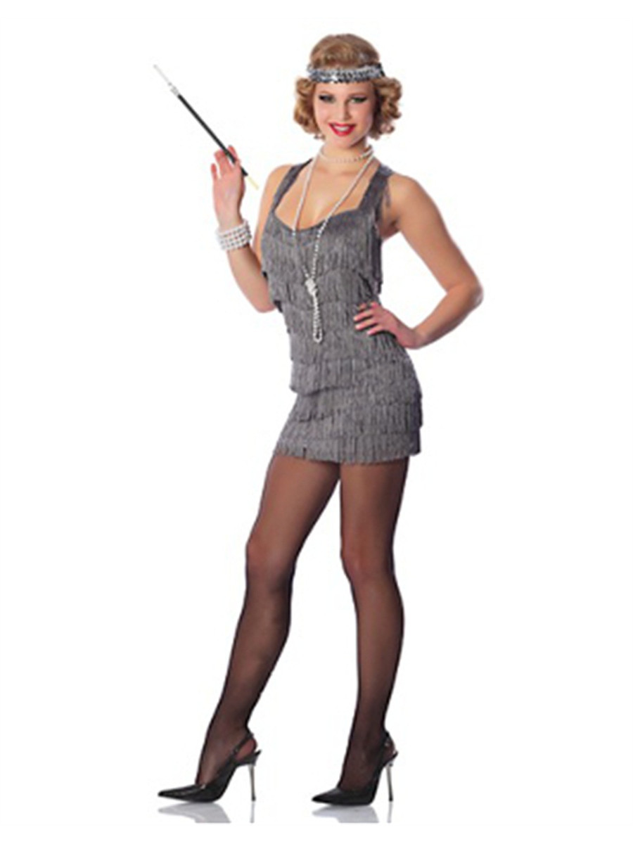 Sexy Silver Flapper Costume