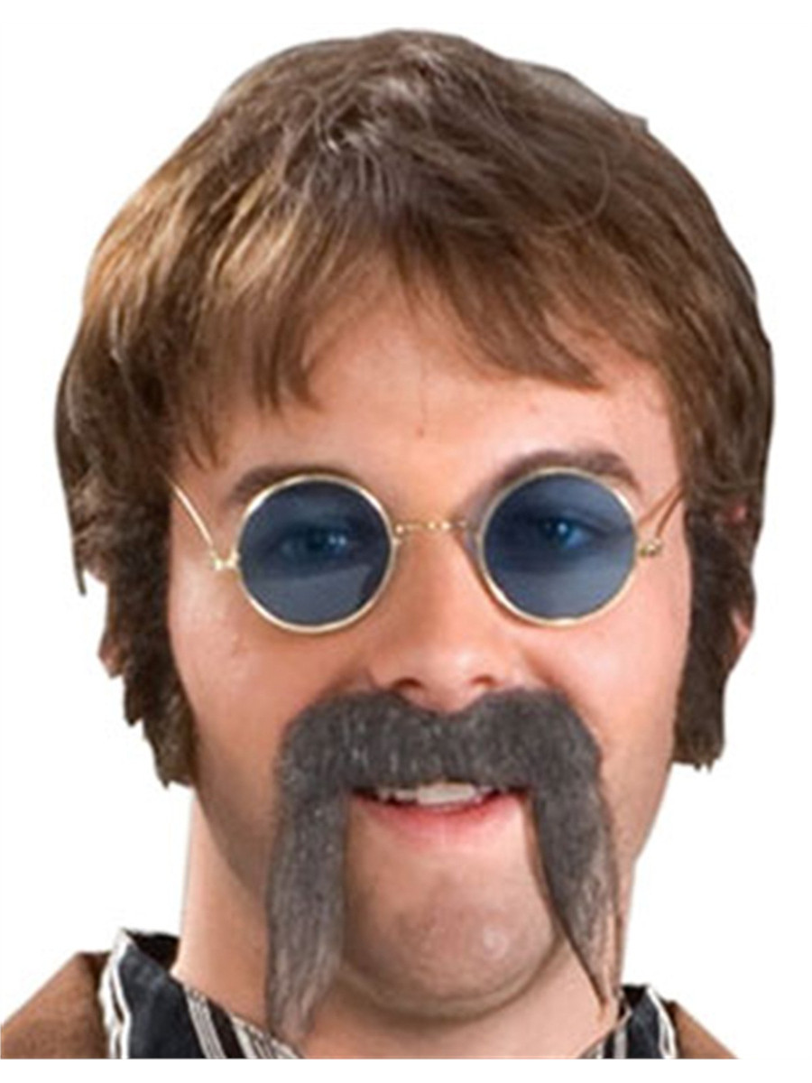 Gray Fu Manchu Moustache