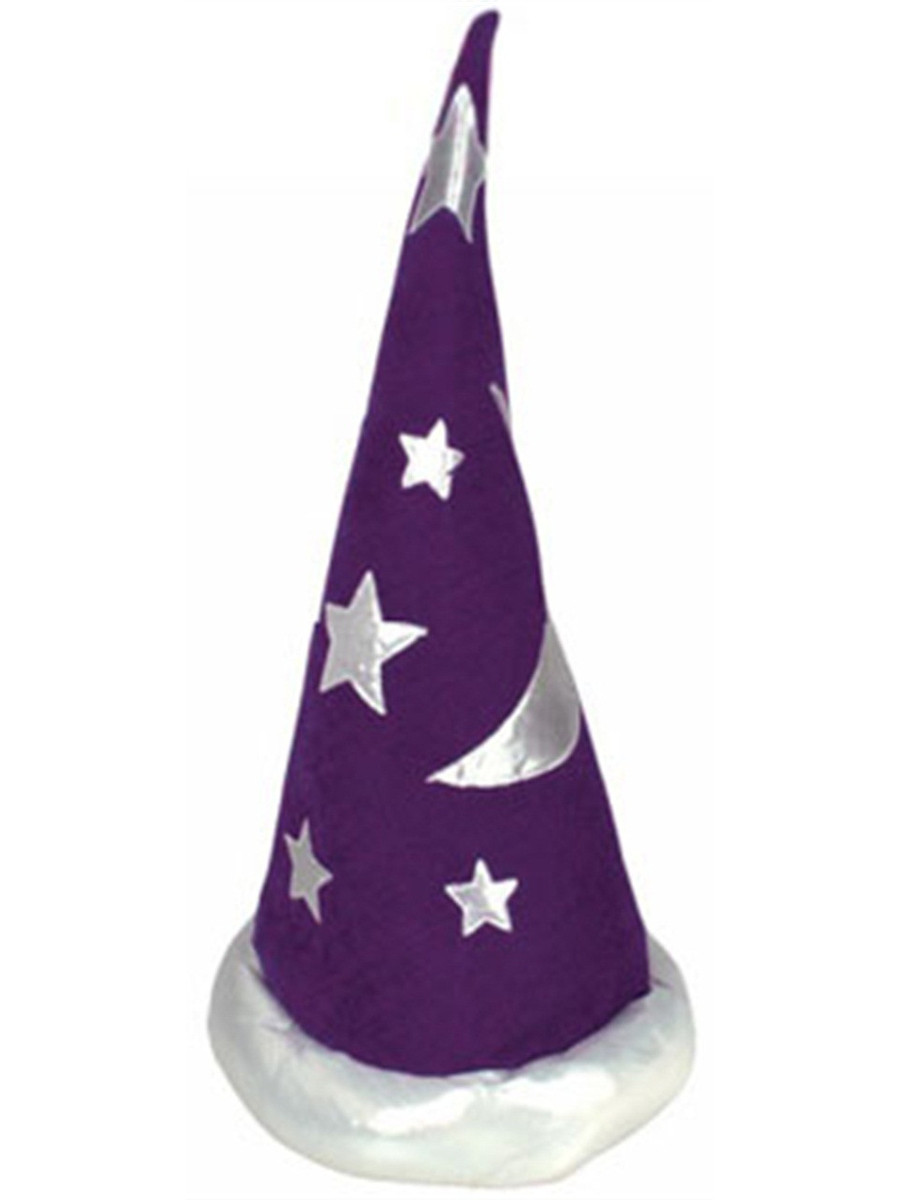 Unisex Renaissance Costume Merlin Wizard Purple Hat