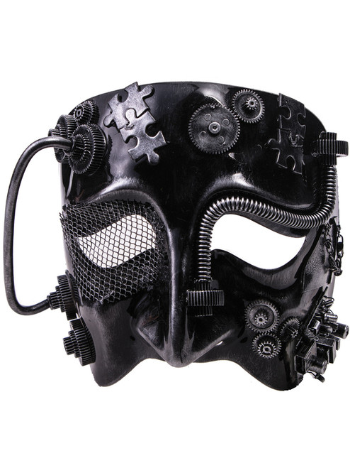 Adult's Silver Steampunk Cyborg Mask