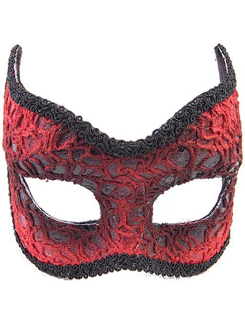 Red Lace Devil Half Mask