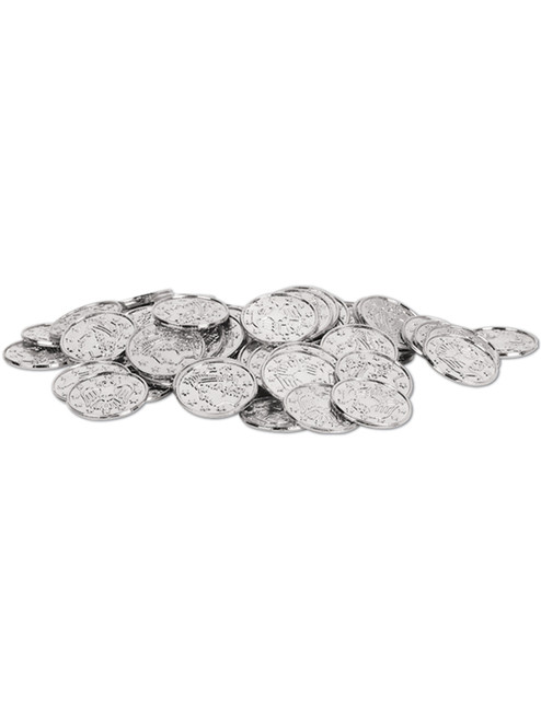Set of 100 Play Money Silver Coins