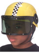 Kids Yellow Costume Race Car Racing Helmet & Visor
