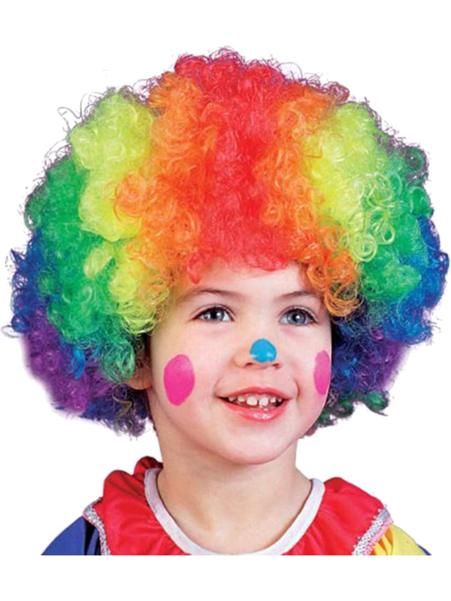 Child's Rainbow Circus Clown Afro Hair Wig