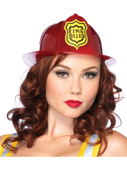 Adult's Red Fireman Chief Hat