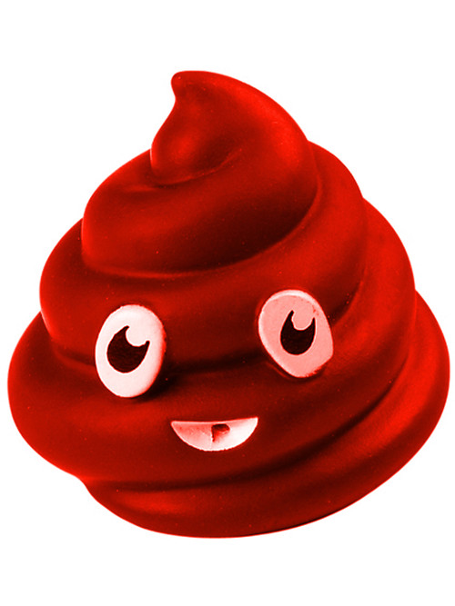 Red Poop Emoji Bath Squirt Toy
