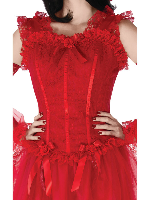 Women's Fire And Brimstone Red Floral Corset