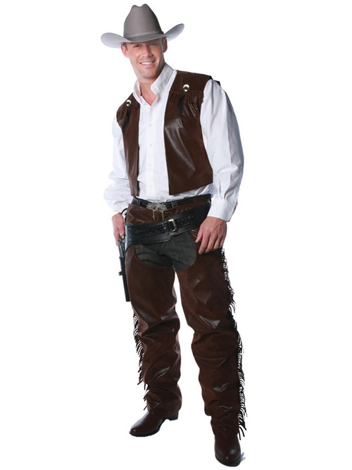 Cowboy Chaps And Vest Set Adult Costume