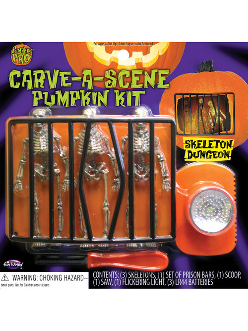 Carve A Pumpkin Skeleton Jail Scene Jack-o-Lantern Decoration