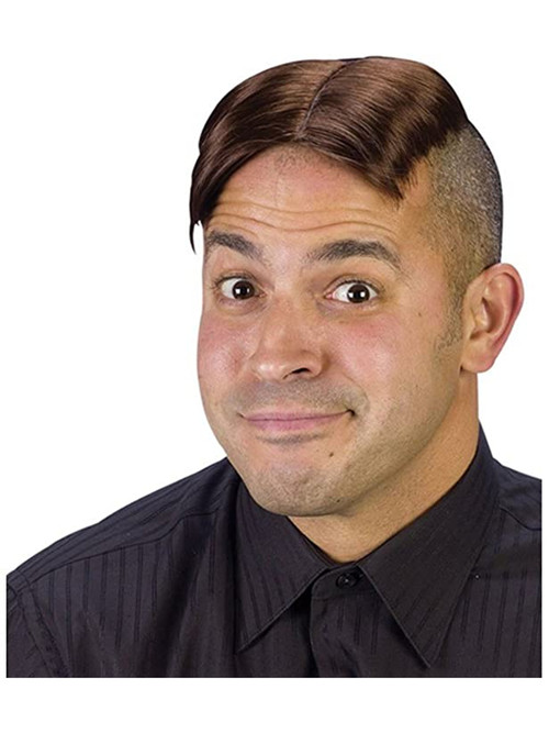 Men's Used Car Salesman Brown Tacky Toupee Wig