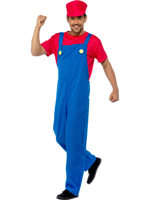Red Plumber Video Game Guy Men's Costume