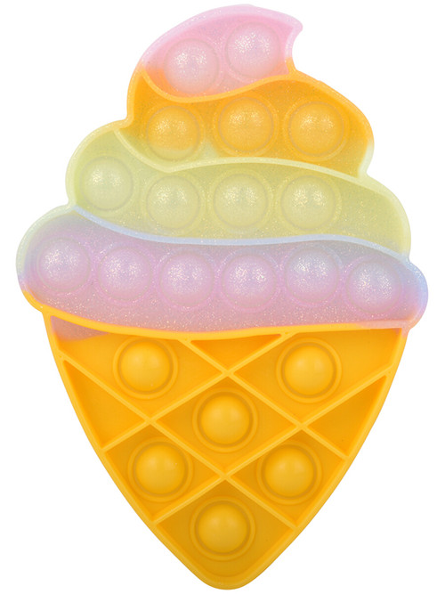 Jumbo Neon Ice Cream Cone Bubble Popper Toy 6.5"