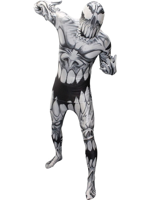 Classic Horror Face Monster Mouth Morphsuit Adult's Costume