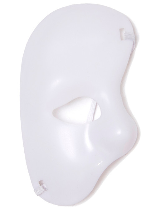 Adult's White Phantom Half Mask