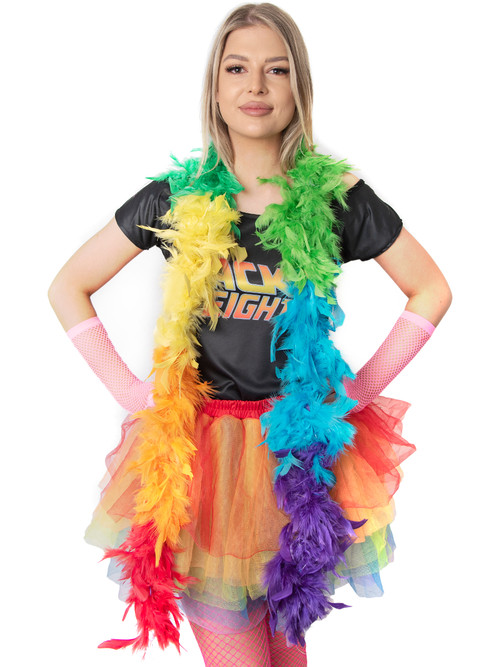 60g Rainbow Feathered Boa Costume Accessory