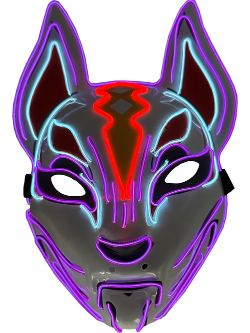 Psychic Cat Mask 3-Color Aqua Purple Red Party Wire EL Light Up Accessory