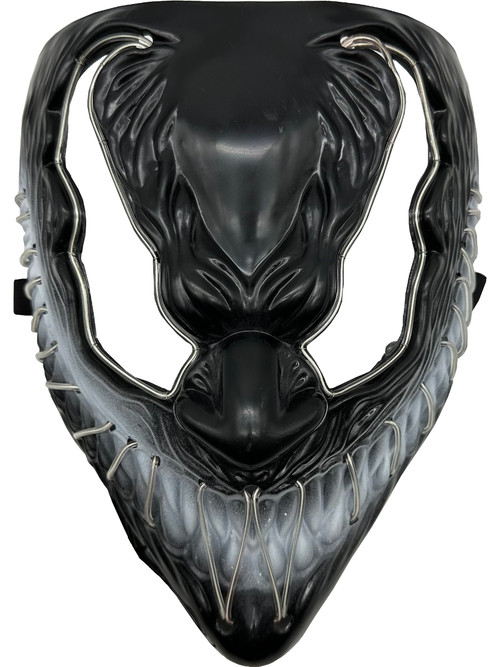Symbiote Monster Mask With Aqua Party Wire EL Light Up Costume Accessory