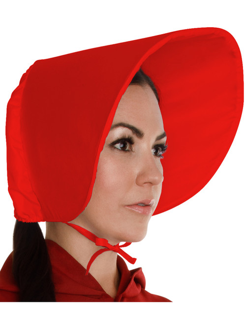 Adult's Handmaid Red Bonnet With Peak