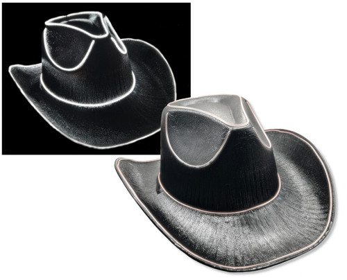 Adult's Black Deluxe Cowboy Hat with Party Wire Trim