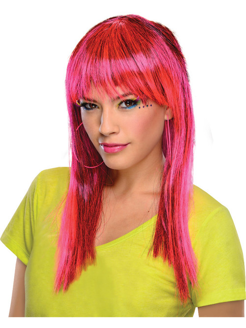 Women's Glamorous Neon Pink Wig