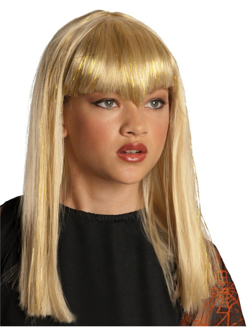 Kid's Blonde Glitter Vamp Wig