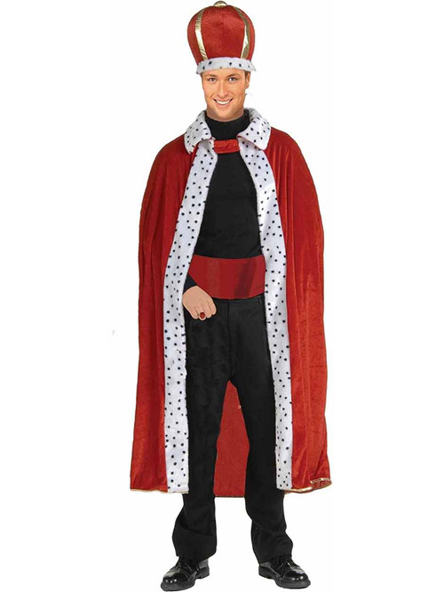 Adult's Red King Robe And Crown Set