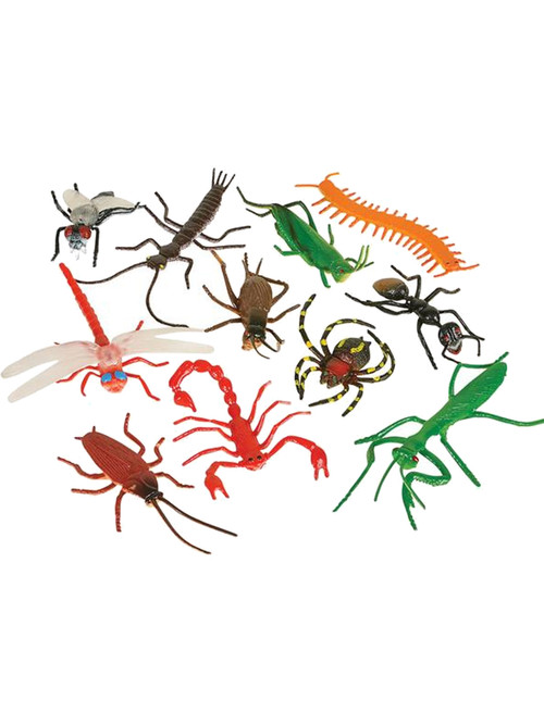 Lot of 12 Assorted 3" Plastic Insects