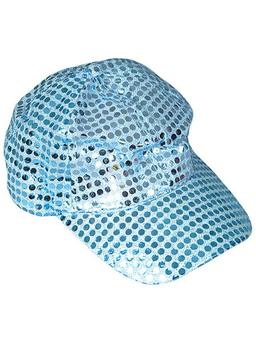 Adult's Blue Sequin Baseball Cap