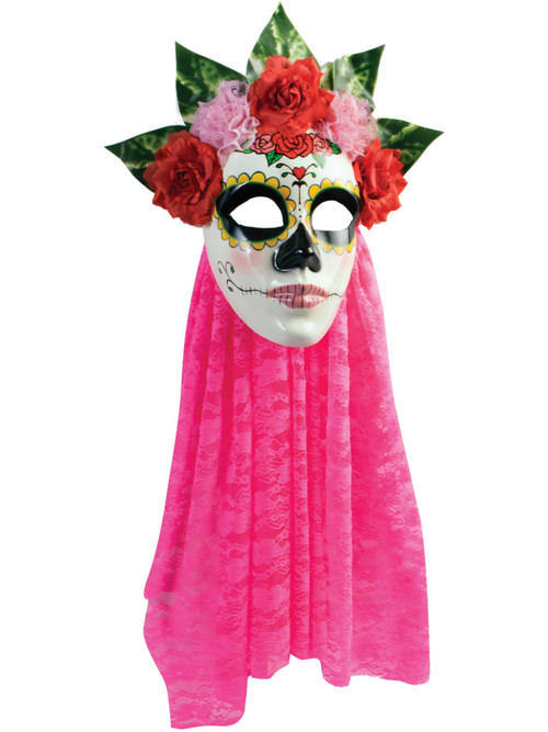 Flower Veil Skull Venetian Carnival Mask