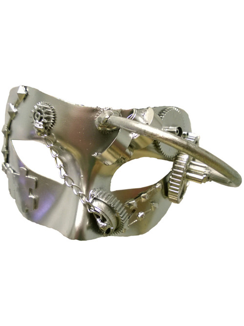 Adult's Silver Steampunk Cyborg Mask