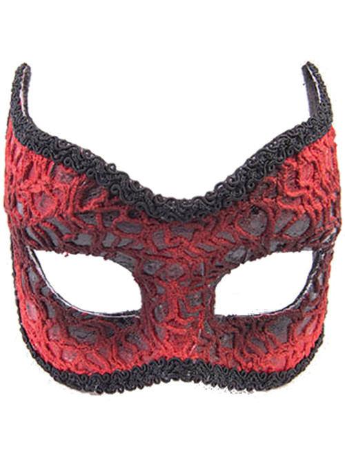 Red Lace Devil Half Mask