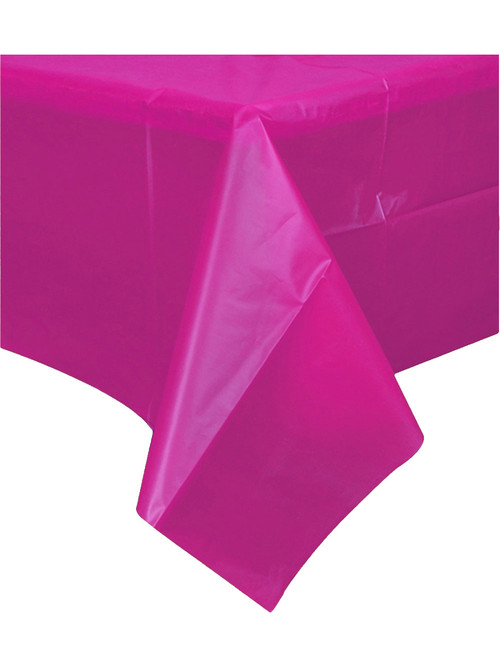 54" x 108" Hot Pink Plastic Table Cloth
