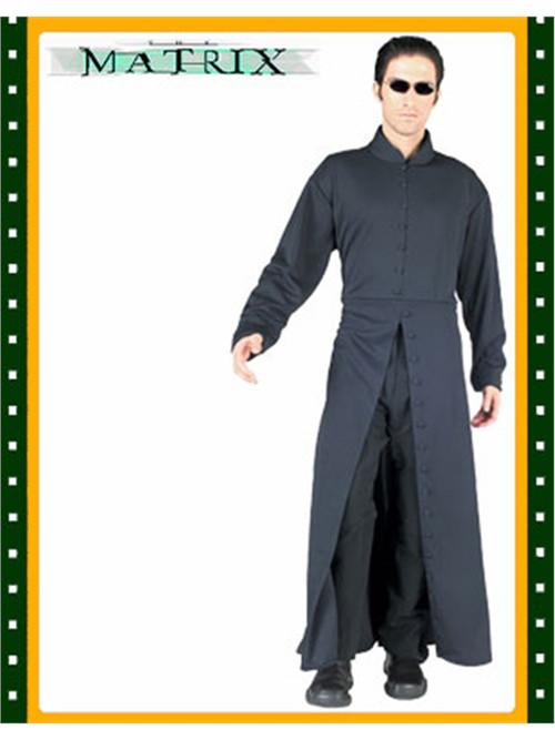 Adult Matrix Neo Costume with Trench Coat and Glasses