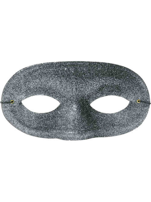 Silver Glitter Domino Eye Mask