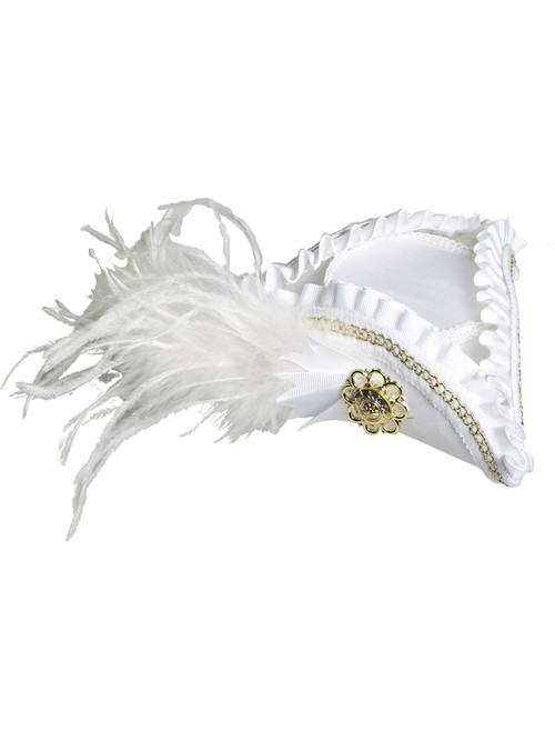 Mini White Tricorn Pirate Hat