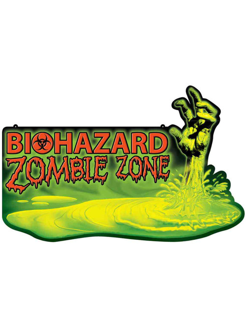 Biohazard Zombie Zone Sign