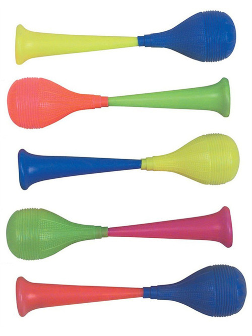 Set of 12 (1 Dozen) Assorted Color 11" Squeaky Clown Horn