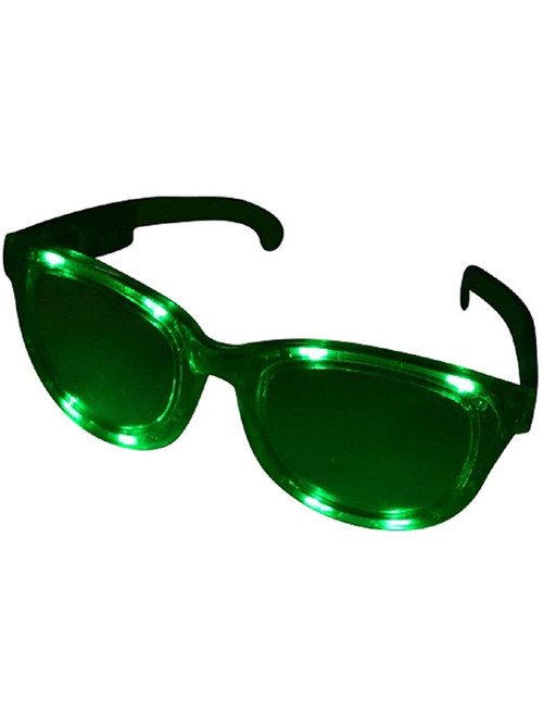 Green Jumbo Flashing LED Sunglasses