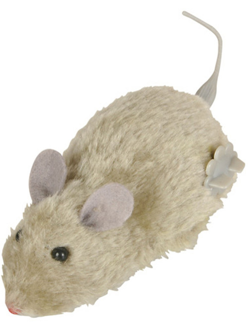 Grey Wind Up Furry Mouse