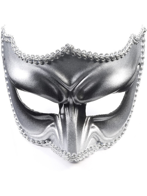 Silver & Black Half Mask