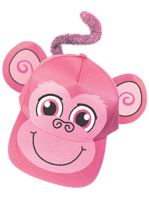 Adult's Pink Monkey Baseball Cap