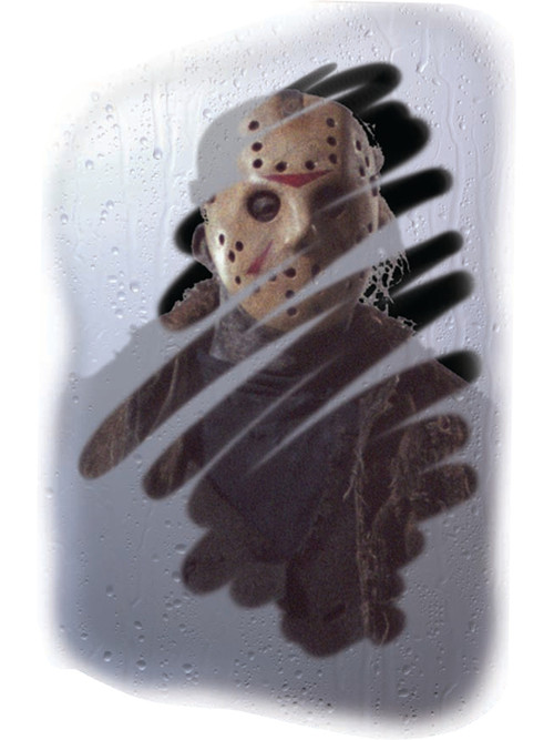 Jason Voorhees Scary Face Demented Mirror Window Decal