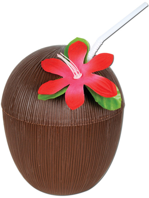 Plastic Coconut Cup With Straw